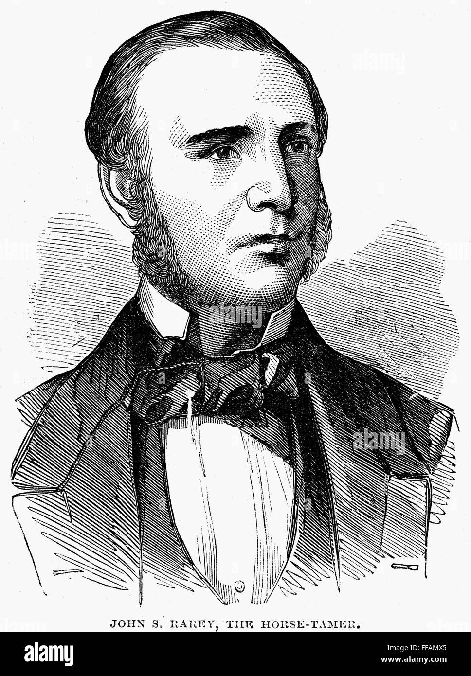 JOHN S. RAREY (1828-1866). /nAmerican horse trainer. Wood engraving ...