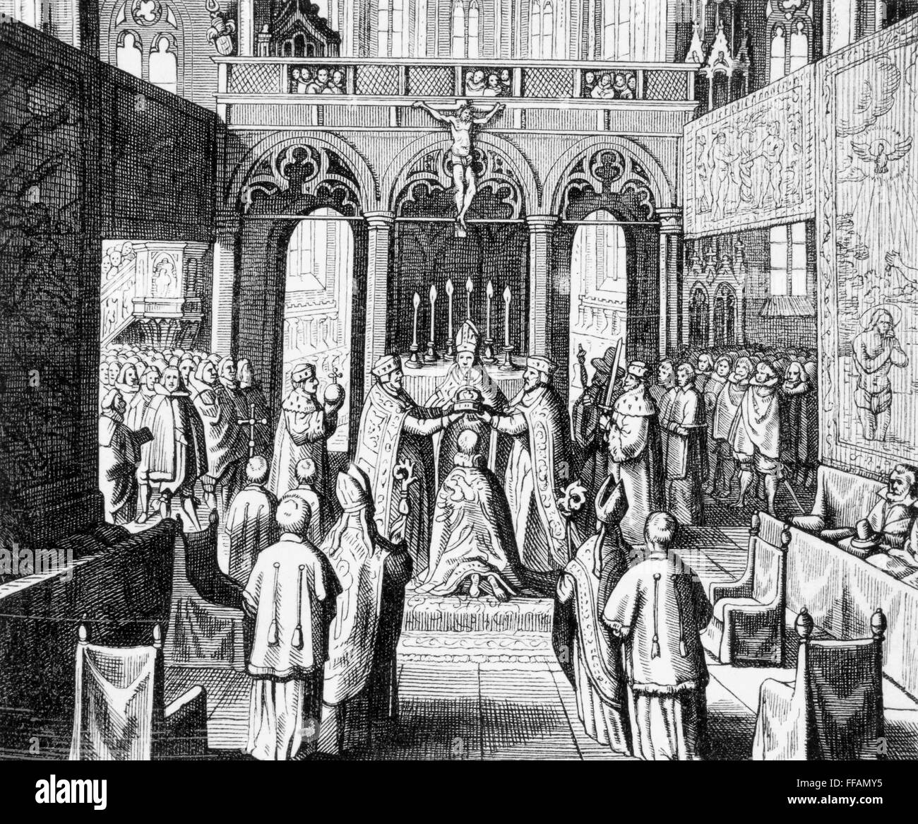 MATTHIAS (1557-1619). /nHoly Roman emperor, 1612-1619. The coronation ...