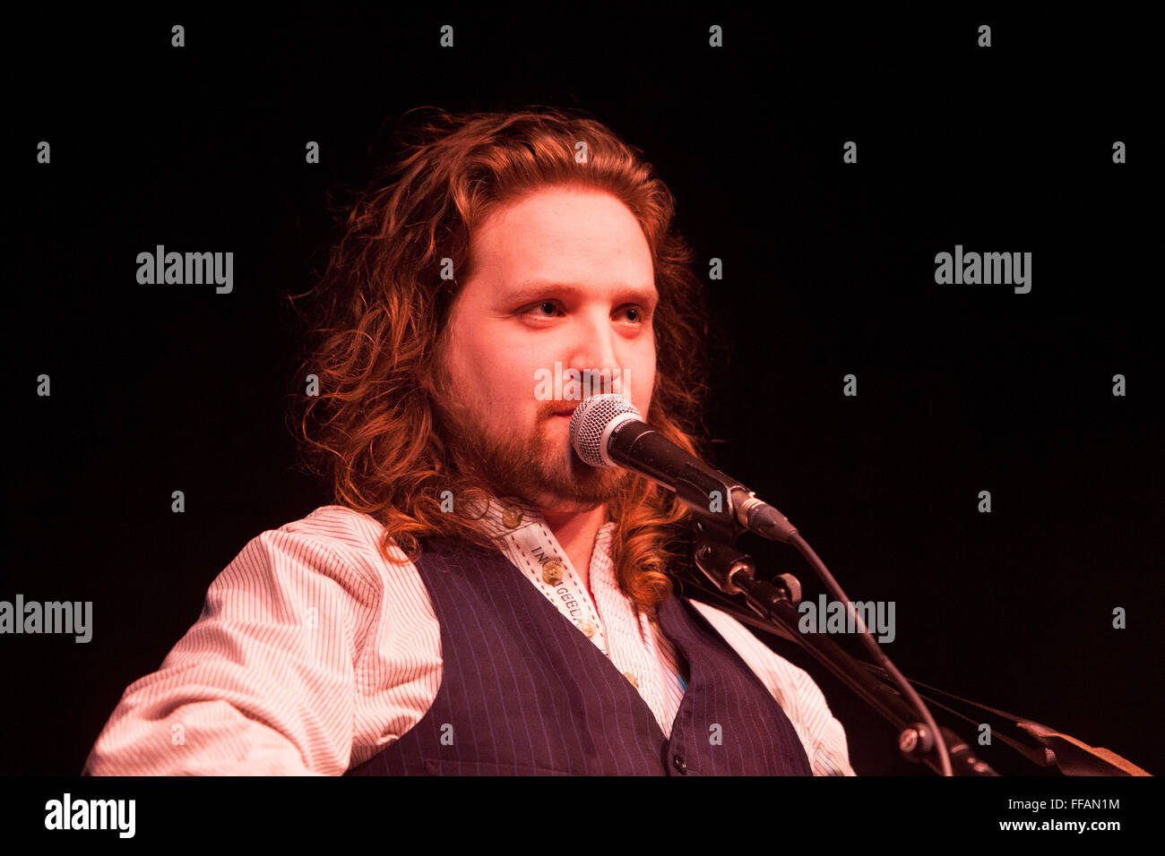 Edinburgh, Scotland. UK. 11 February. Will Varley performs on stage in ...