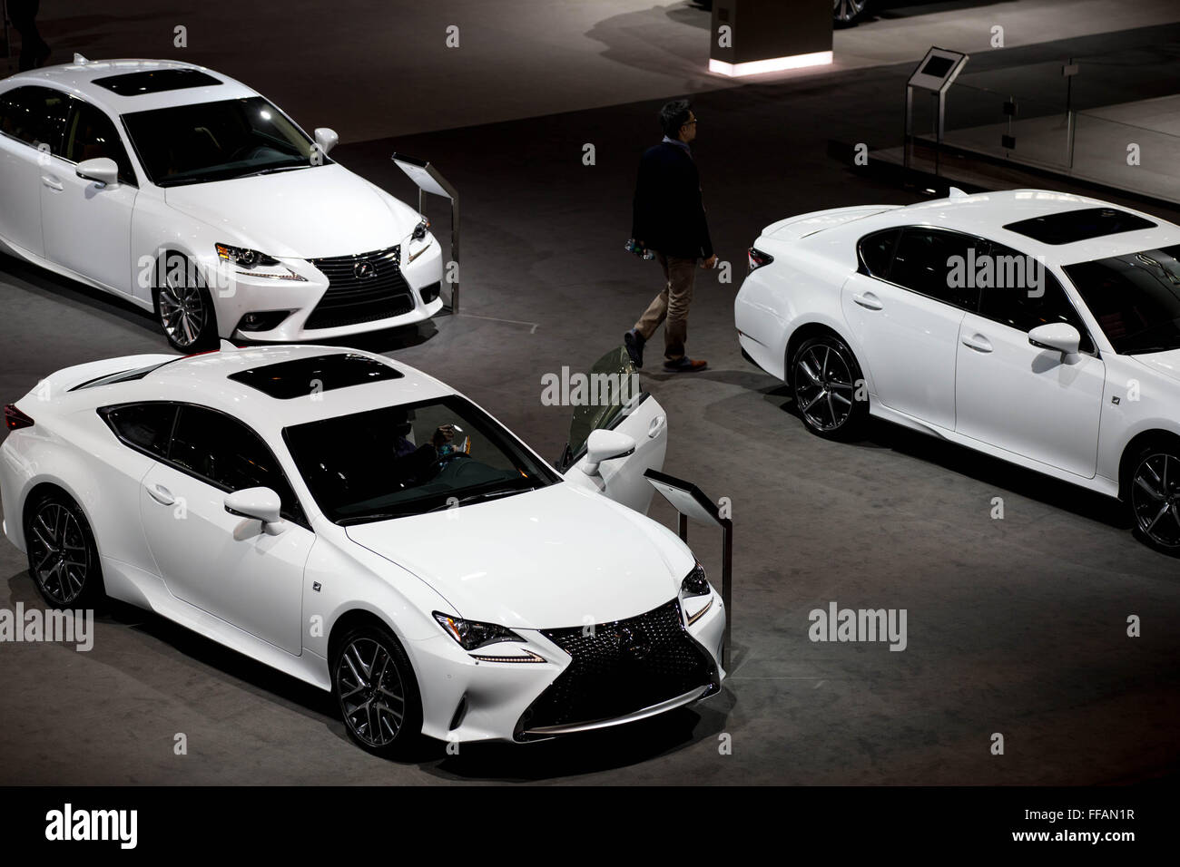 Chicago, USA. 11th Feb, 2016. Lexus luxury cars are on display during ...