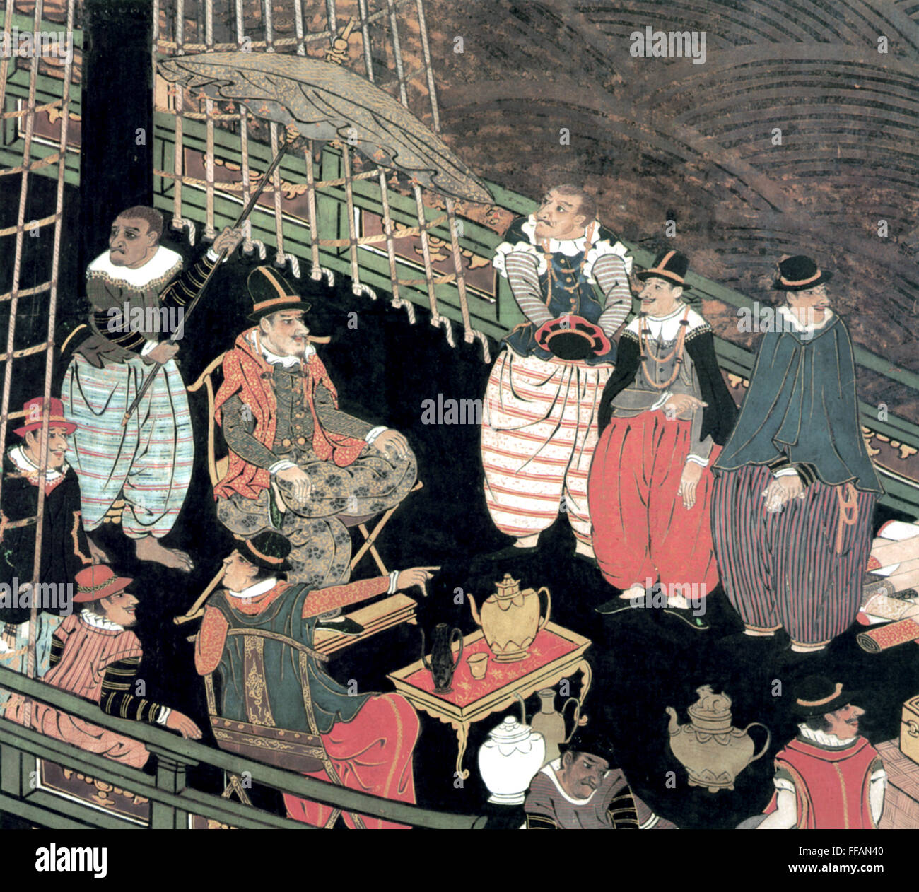 PORTUGUESE MERCHANTS /nawaiting the arrival of Japanese officials ...