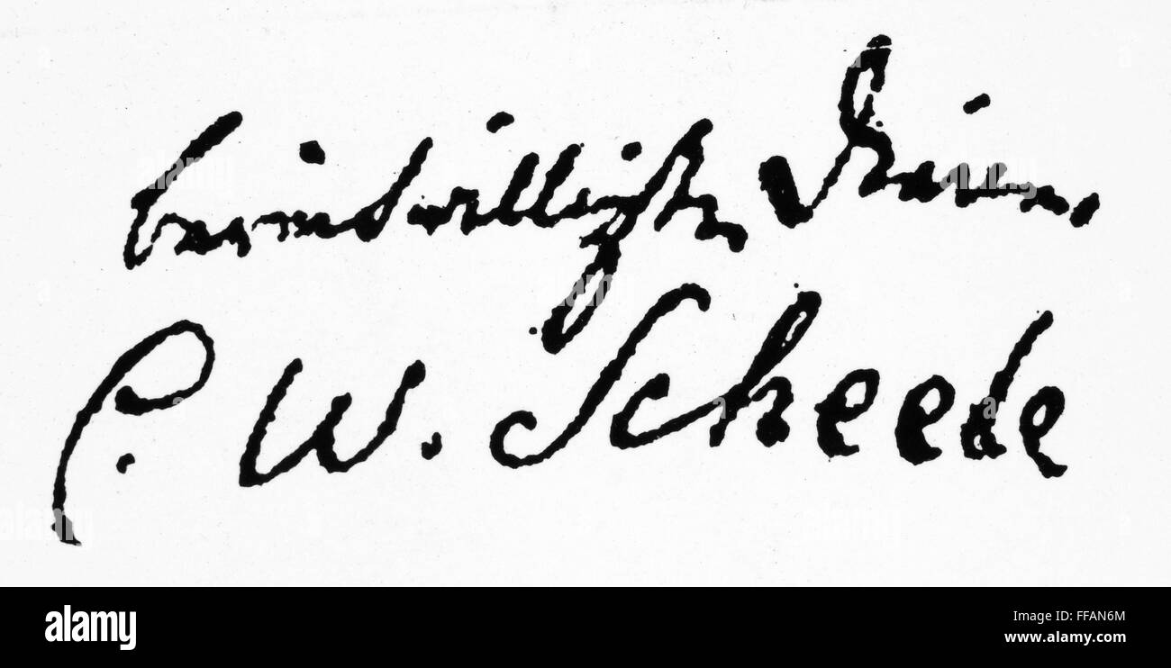KARL WILHELM SCHEELE /n(1742-1786). Swedish chemist. Autograph ...