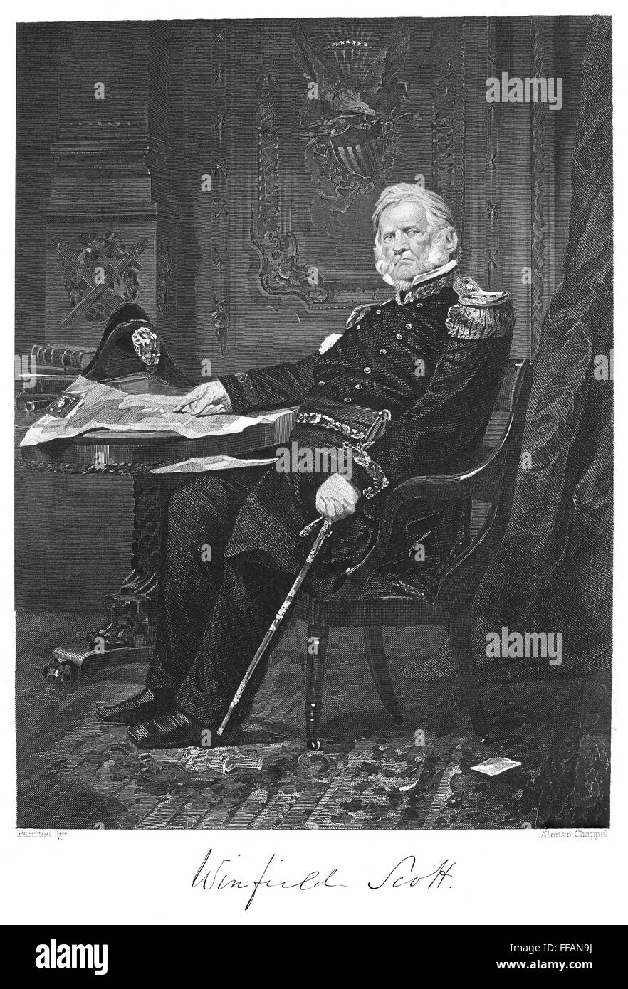 WINFIELD SCOTT (1786-1866). /nAmerican army officer. Steel engraving ...