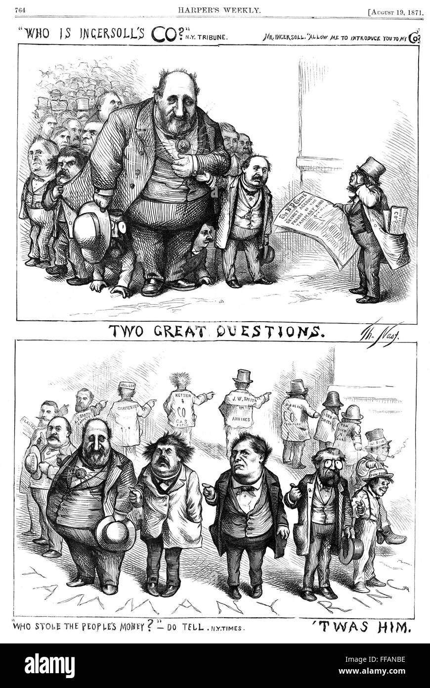 NAST: TWEED CORRUPTION. /nOne of Thomas Nast's cartoon attacks on ...