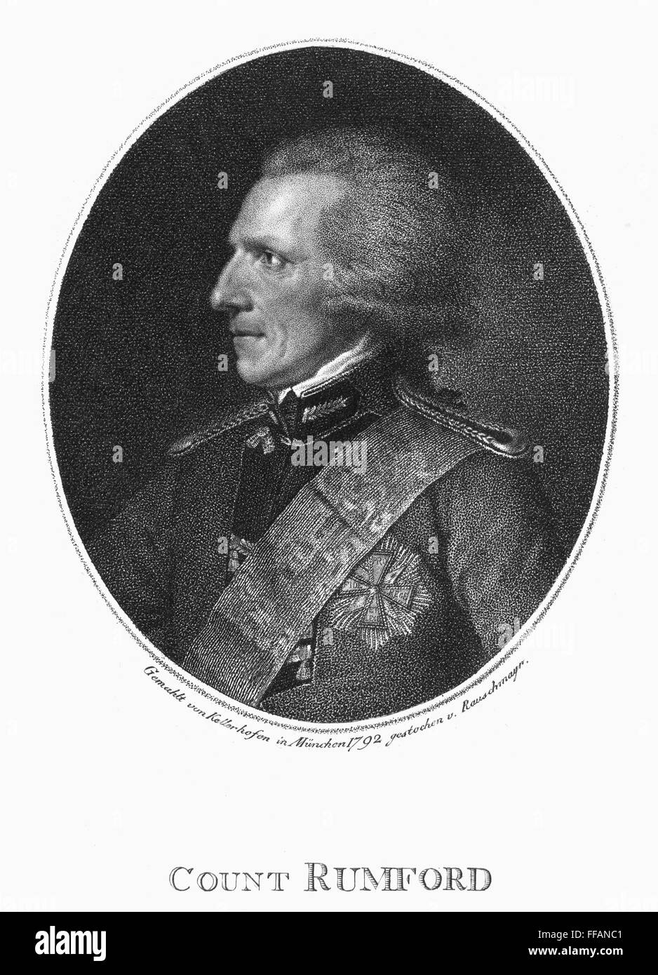 BENJAMIN THOMPSON /n(1753-1814). Count Rumford. American physicist ...