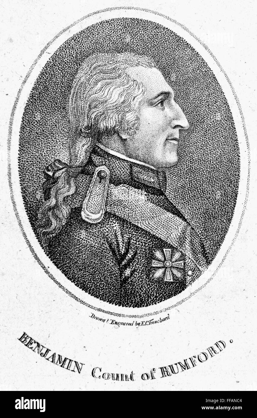 BENJAMIN THOMPSON /n(1753-1814). Count Rumford. American physicist ...