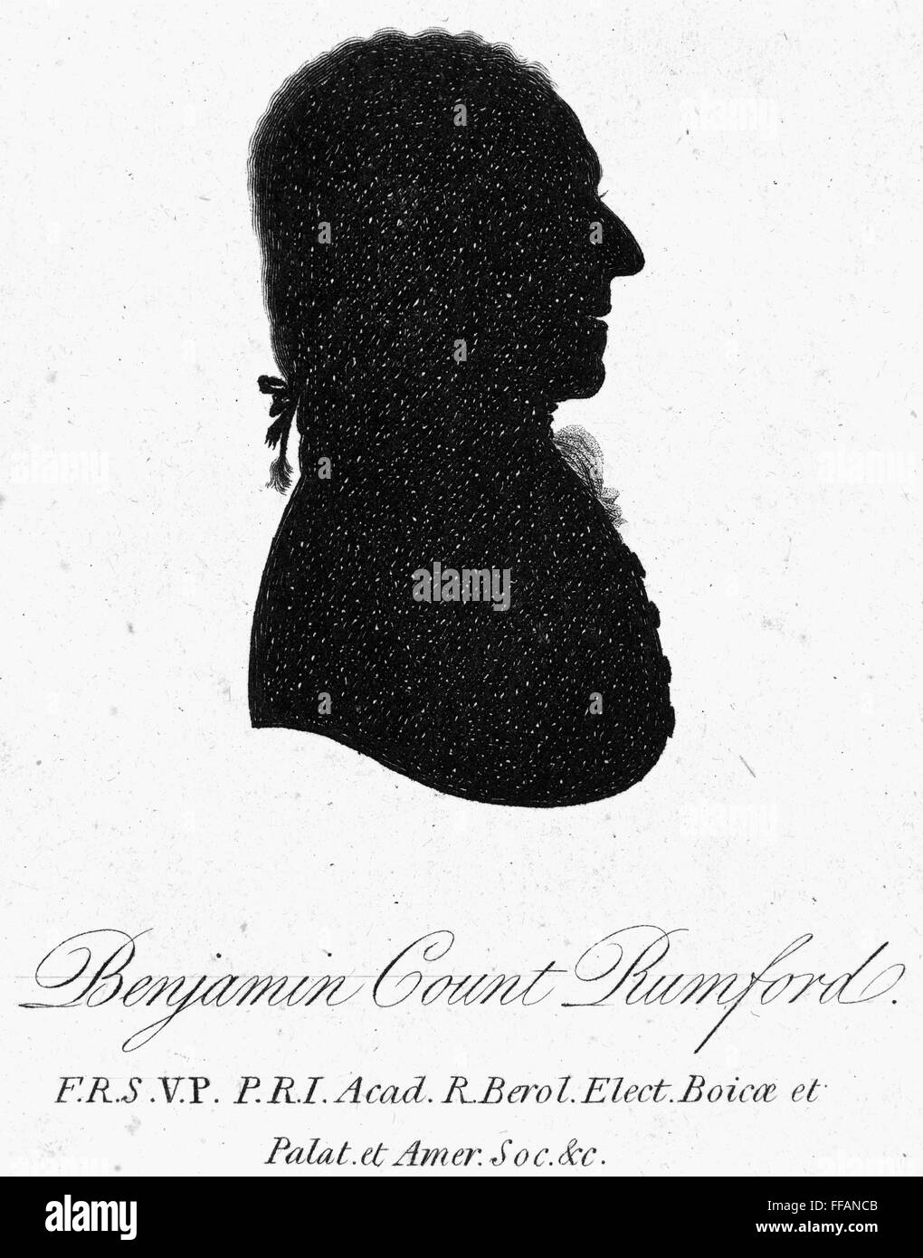 BENJAMIN THOMPSON /n(1753-1814). Count Rumford. American physicist ...