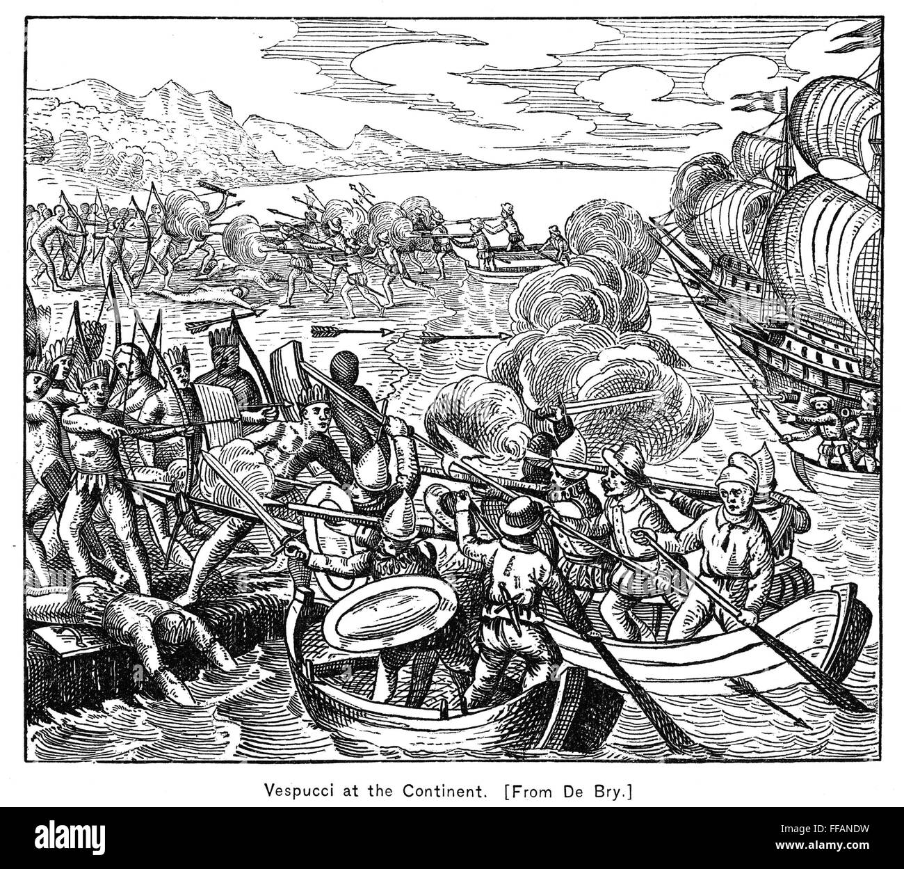 AMERIGO VESPUCCI (1454-1512). /nItalian navigator. Vespucci and his ...