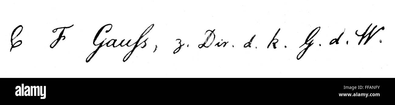 KARL FRIEDRICH GAUSS /n(1777-1855). German mathematician and astronomer ...