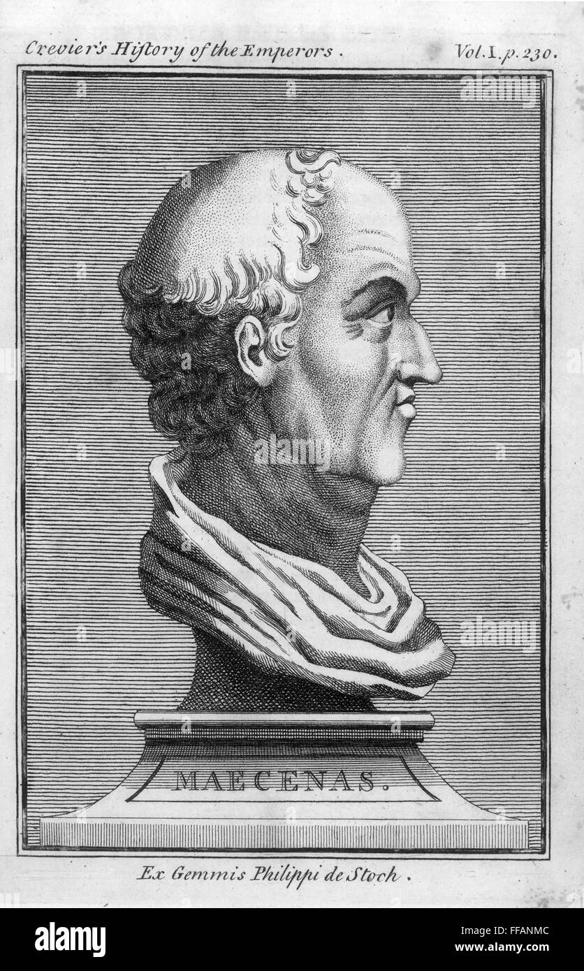 GAIUS MAECENAS (c70-8 B.C.). /nRoman statesman and patron of literature ...
