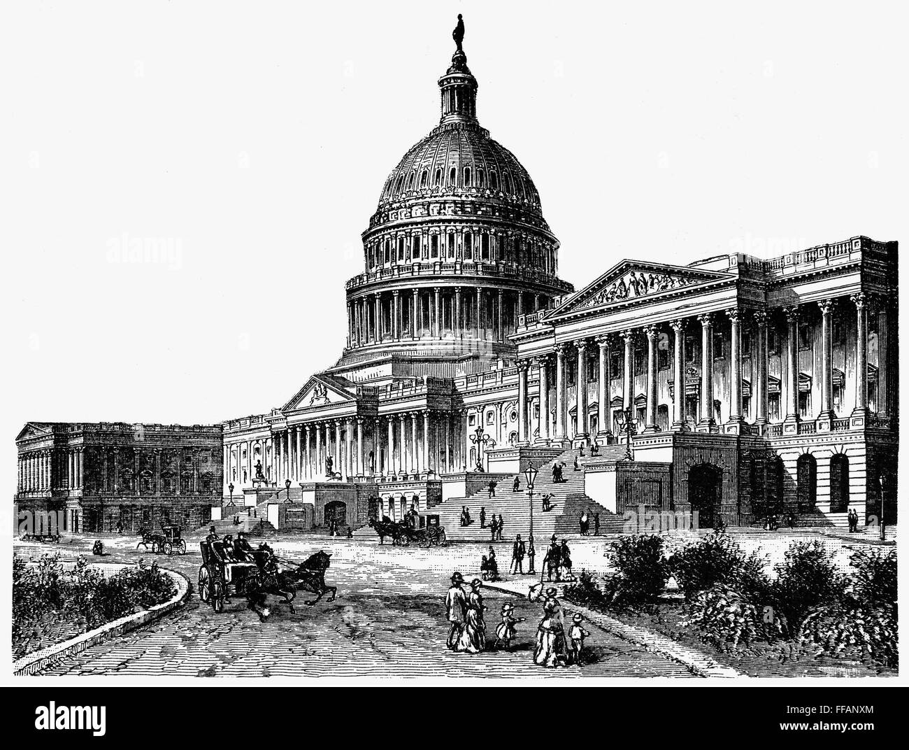 U.S. CAPITOL, 1884. /nEast view. Wood engraving, 1884 Stock Photo - Alamy