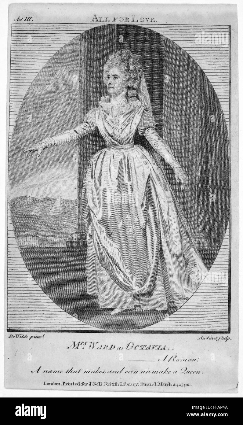 MRS. WARD (1777-1794). /nEnglish actress. As Octavia in a London ...