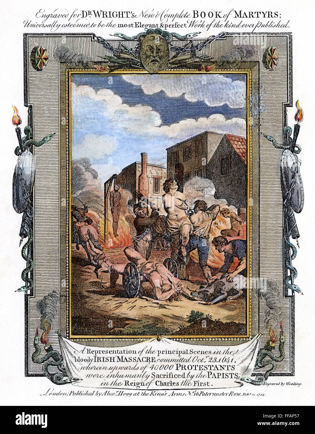 IRISH MASSACRE, 1641. /nProtestant settlers from Scotland and England ...