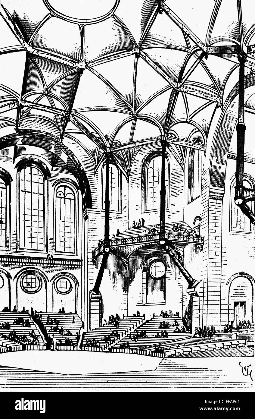 EUGENE VIOLLET-LE-DUC /n(1814-1879). French architect. Drawing for a ...