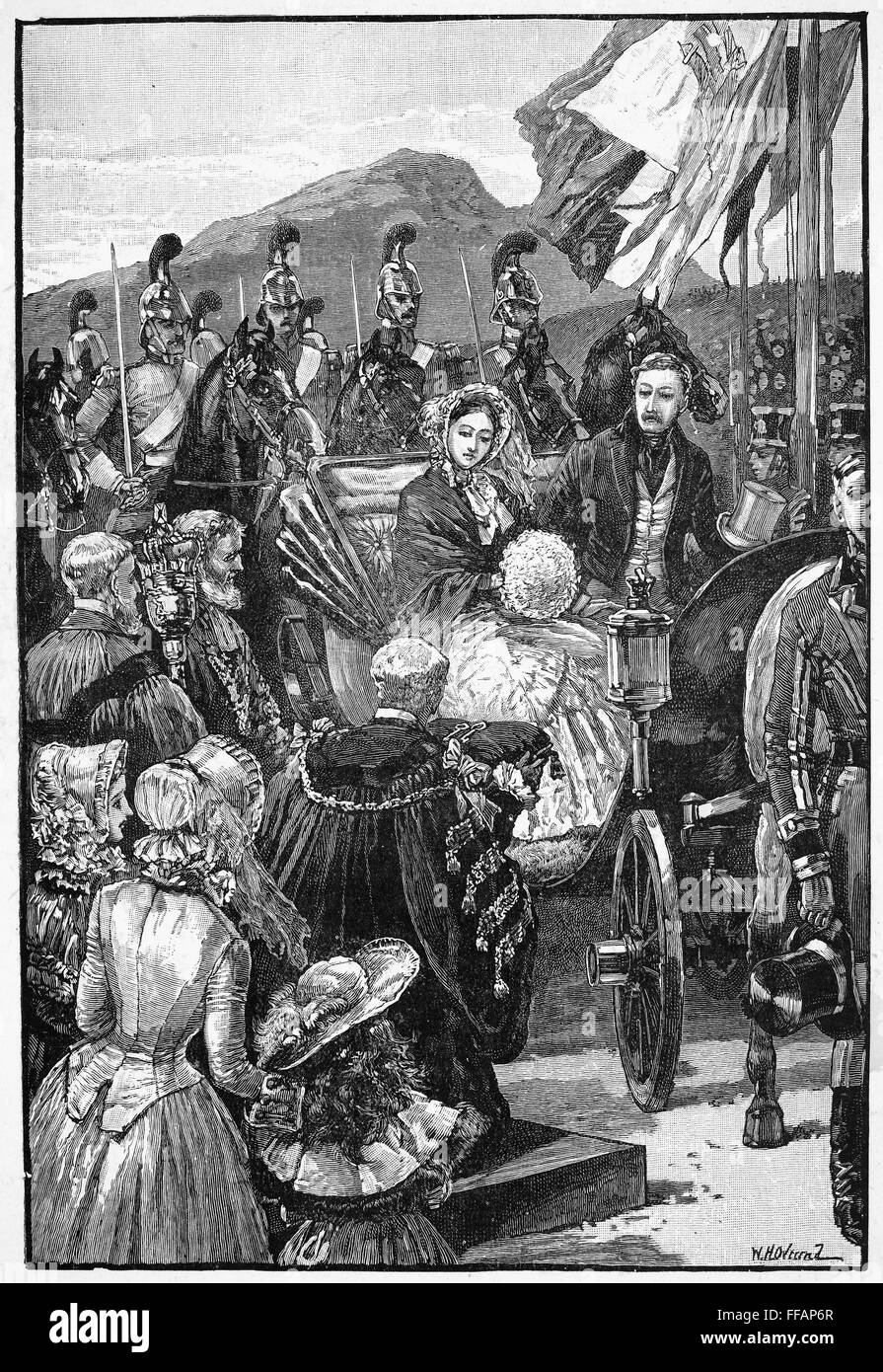 VICTORIA & ALBERT, 1842. /nQueen Victoria and Prince Albert entering ...