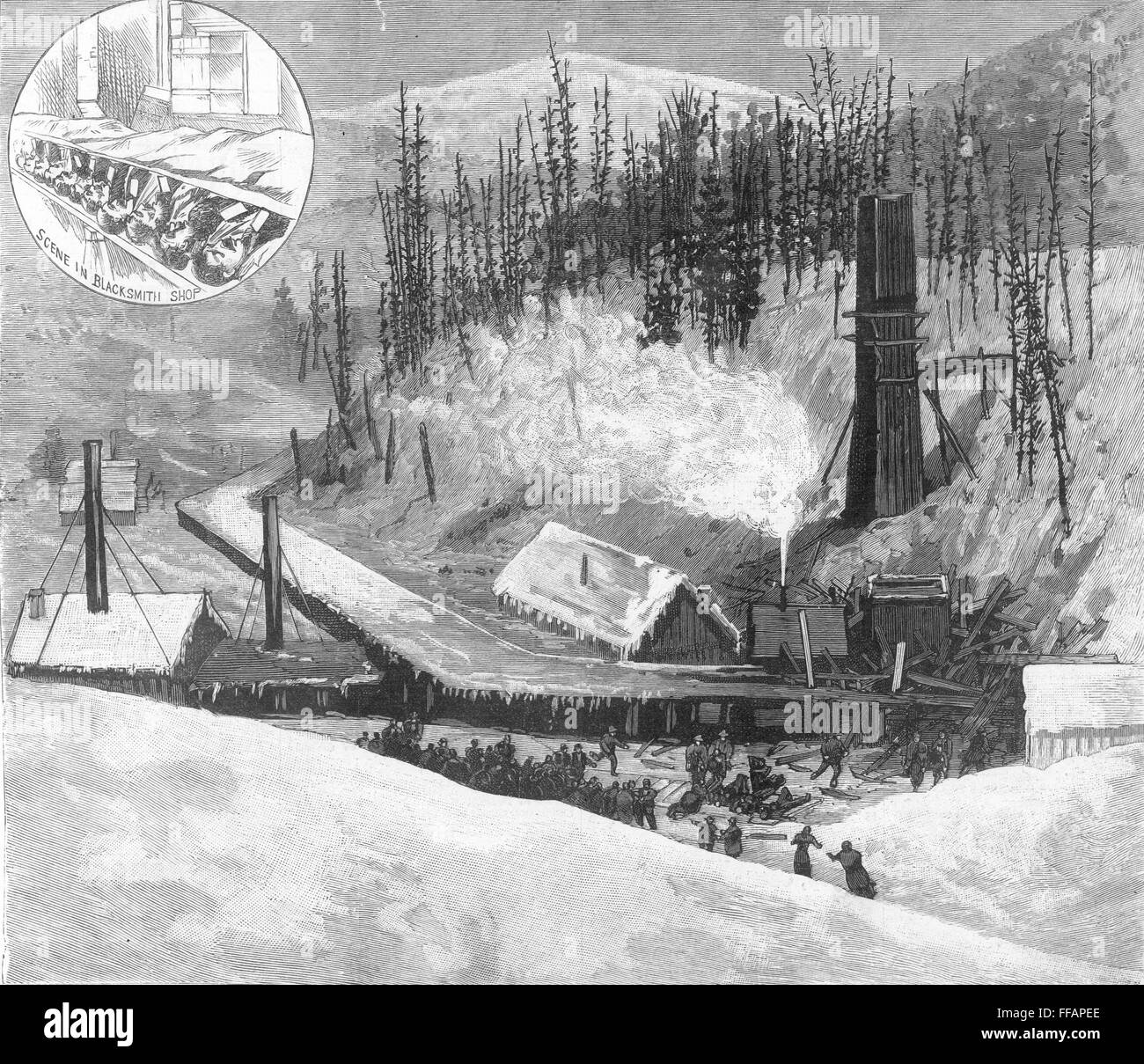 COAL MINE EXPLOSION, 1884. /nScene in Crested Butte, Colorado ...