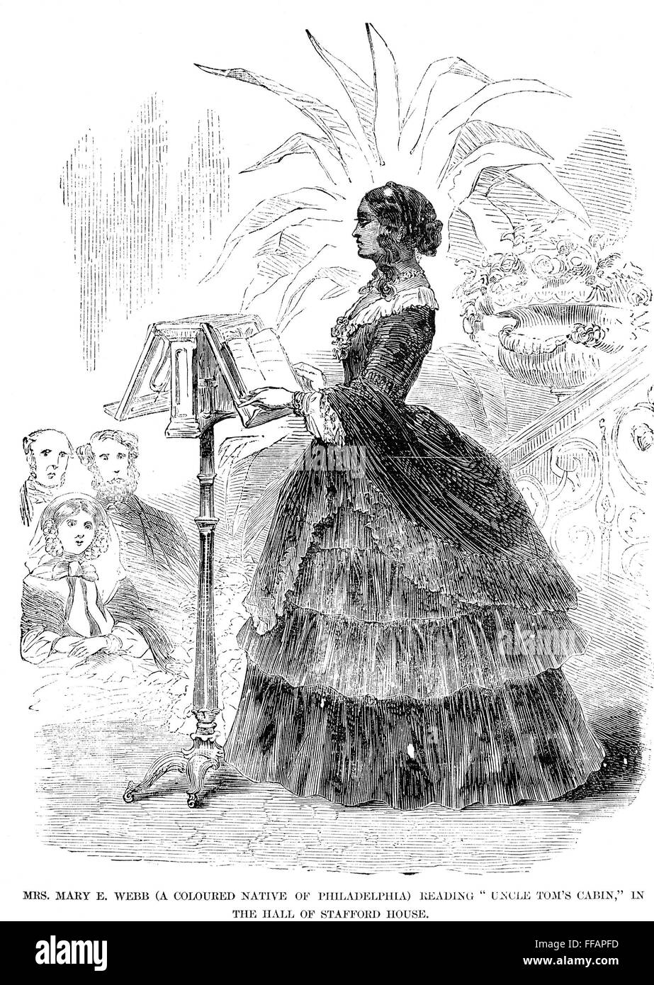 MARY WEBB (Fl.1850-60). /nAmerican freedwoman. Mrs. Webb reading 'Uncle ...