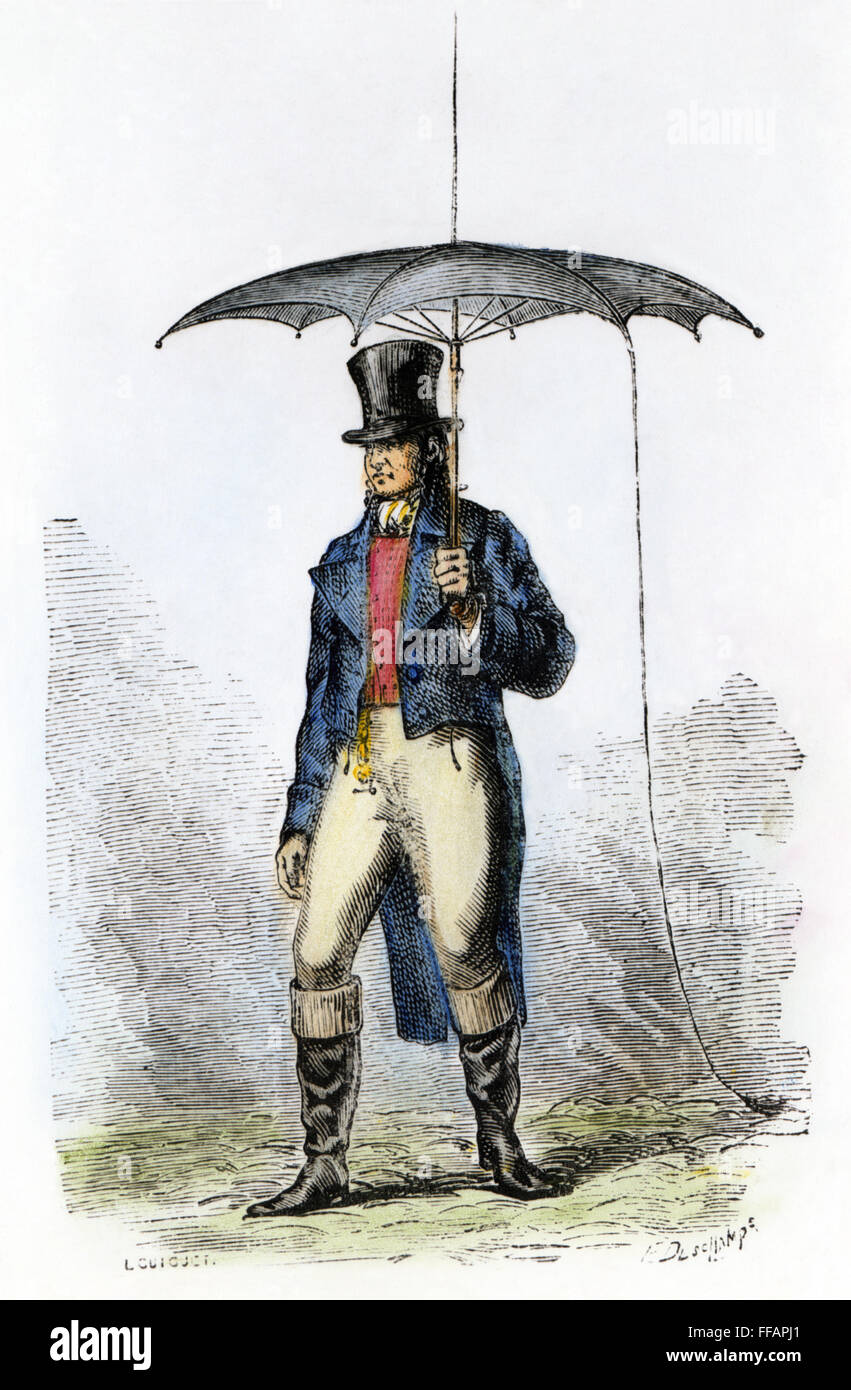 LIGHTNING ROD UMBRELLA. /nLine engraving, French, 1873 Stock Photo - Alamy