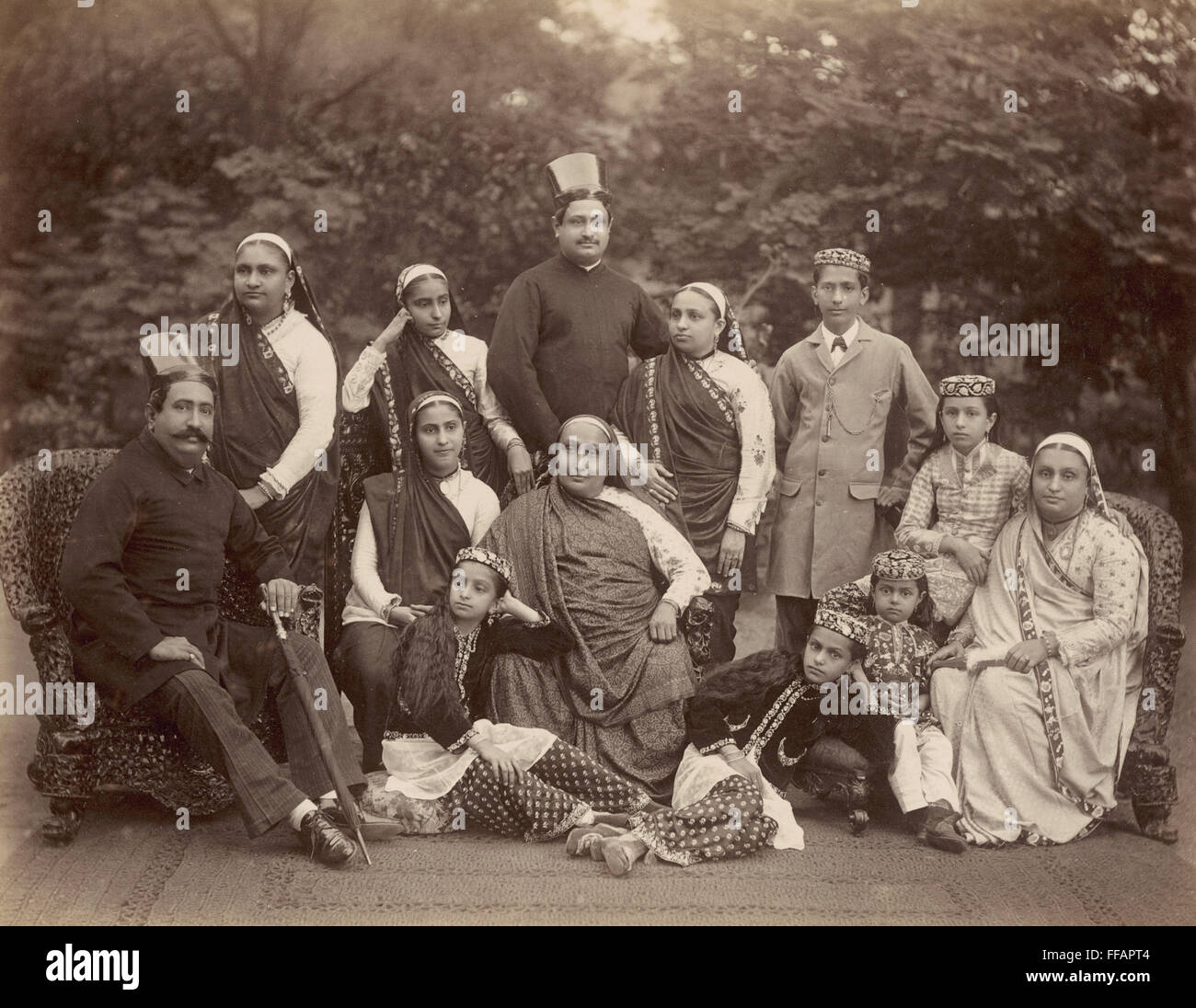 INDIA: FAMILY PORTRAIT, c1890. /nPortrait of a Parsi family in India ...