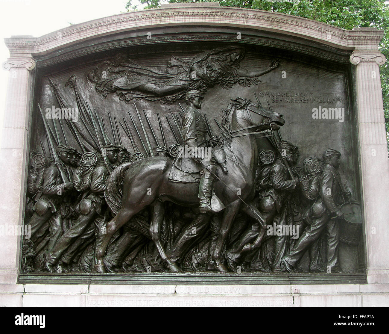 ROBERT G. SHAW MEMORIAL. /nBronze high-relief by Augustus Saint-Gaudens ...