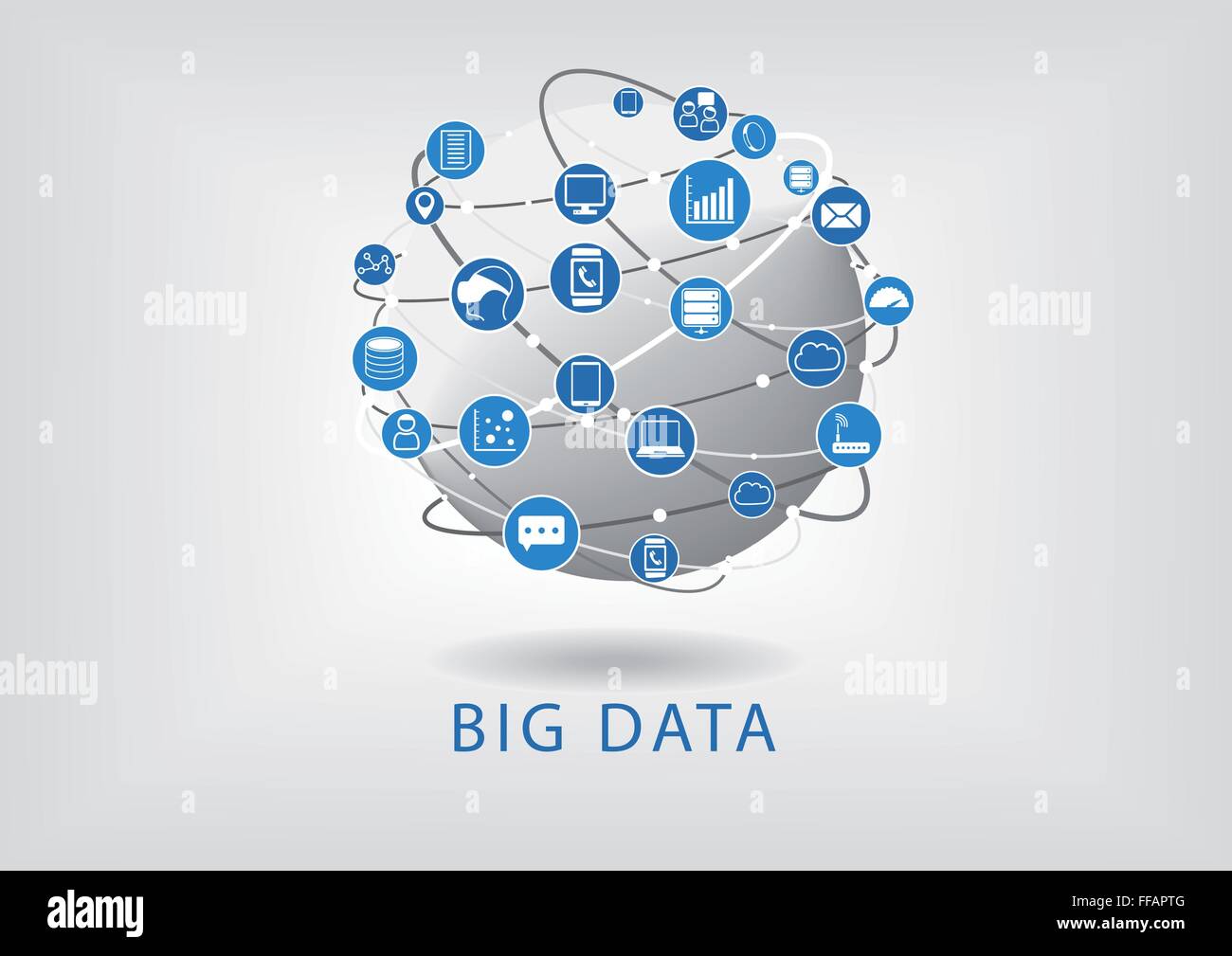 Big data connectivity with globe illustration infographic Stock Vector ...