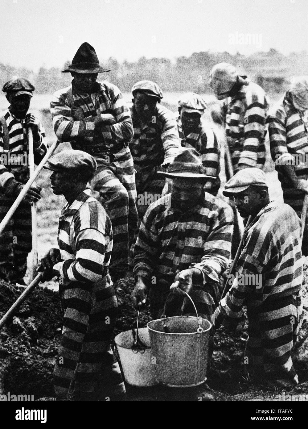 GEORGIA: CHAIN GANG, c1910. /nA prison road gang at work in Georgia ...