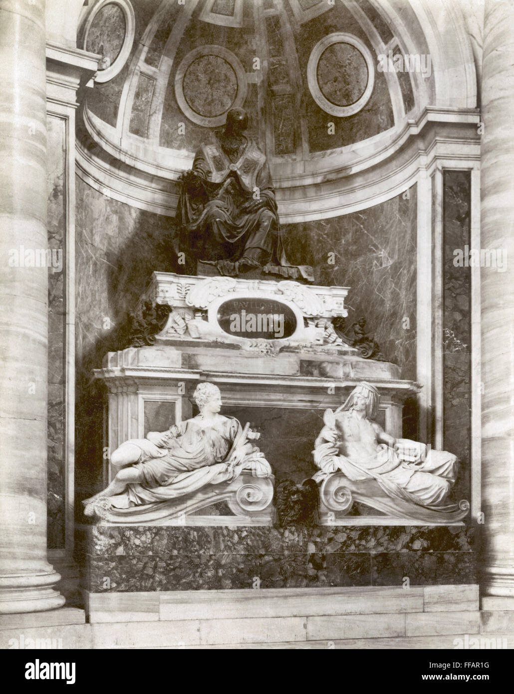ROME: POPE PAUL III. /nMonument to Pope Paul III (Paolo), originally ...