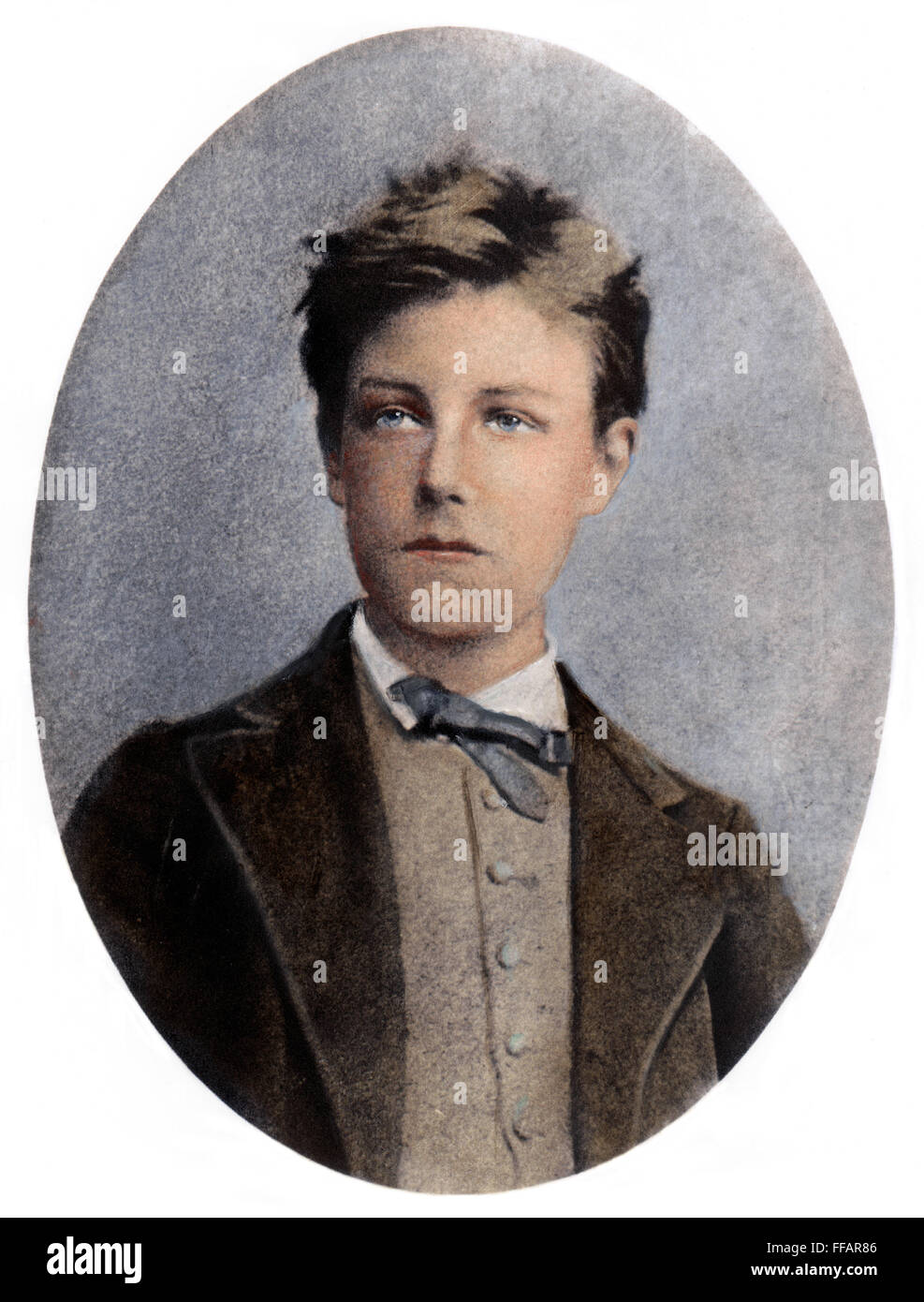 ARTHUR RIMBAUD (1854-1891). /nFrench poet. Oil over a photograph, n.d ...