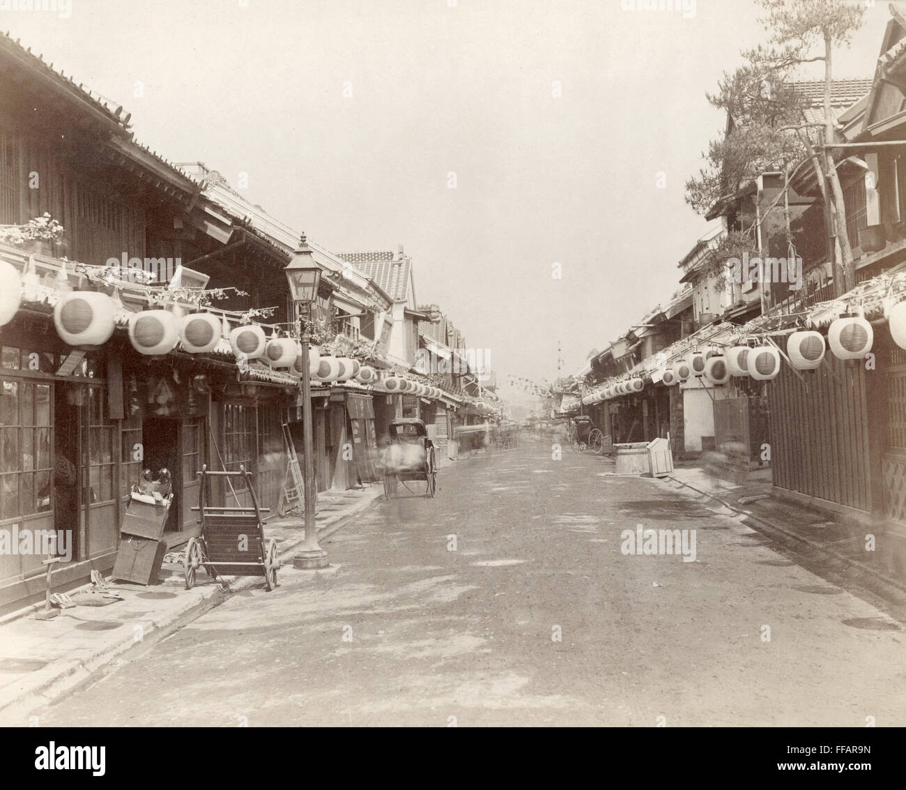 JAPAN: YOKOHAMA, 1880s. /nStreet scene in Yokohama. Photographed, c1880 ...