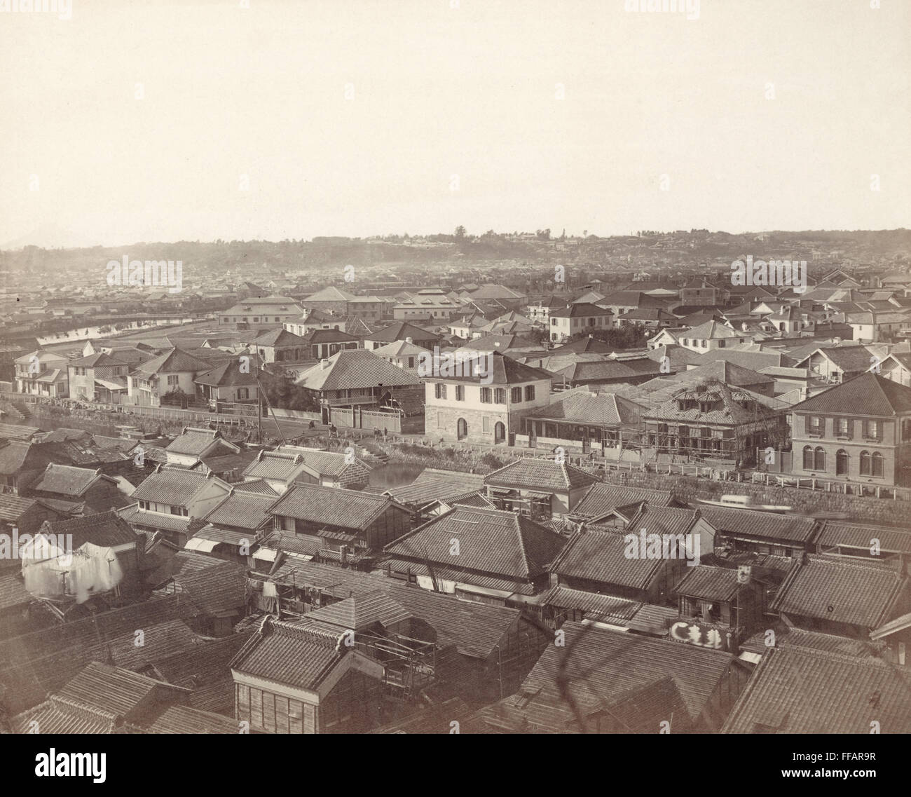 JAPAN: YOKOHAMA, 1880s. /nA view of Yokohama, Japan. Photographed ...