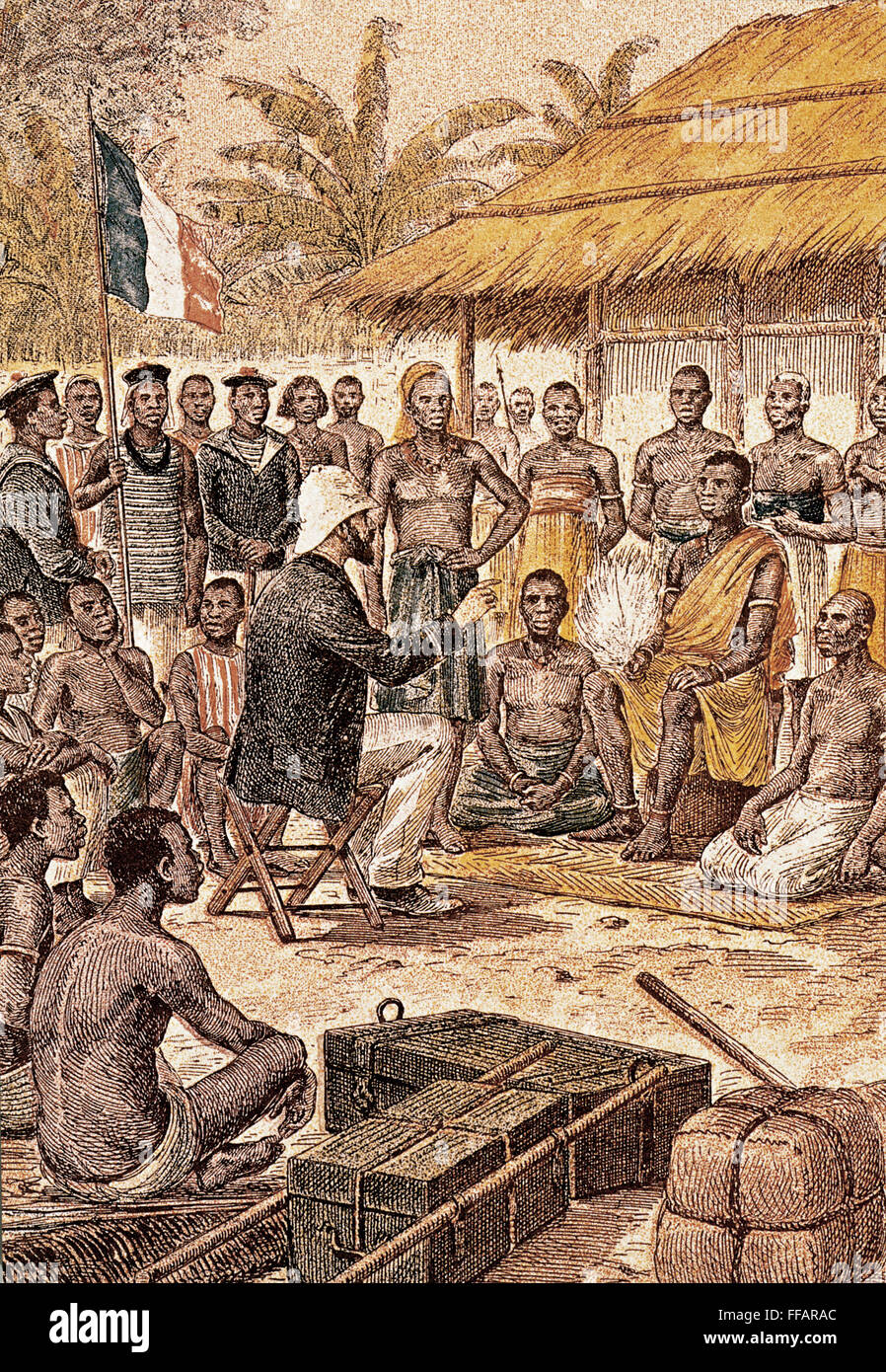 BRAZZA IN AFRICA, 1880. /nPierre Savorgnan de Brazza gaining ...