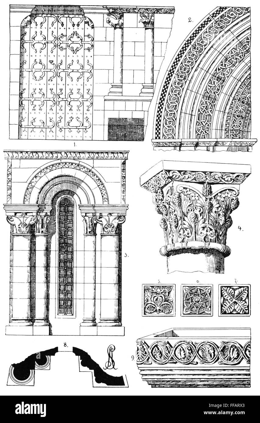 ROMANESQUE ORNAMENT. /nSpanish Romanesque decorative architectural ...