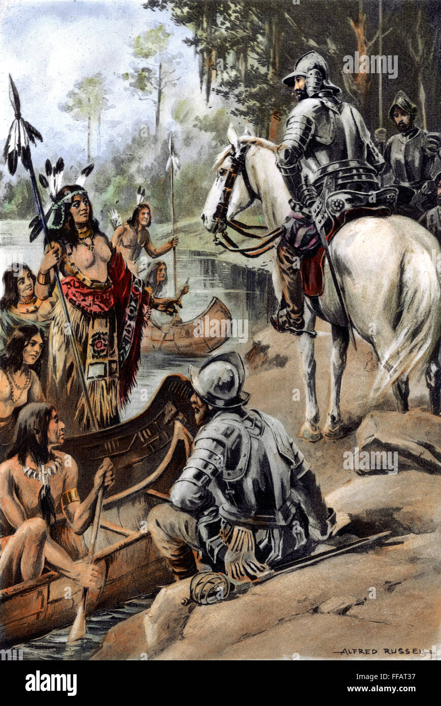 DE SOTO: COFITACHEQUI, 1540. /nThe queen of the Cofitachequi Native ...