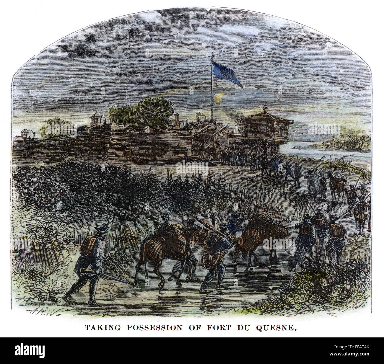 FORT DUQUESNE, 1758. /nBritish and American colonial forces retake Fort ...