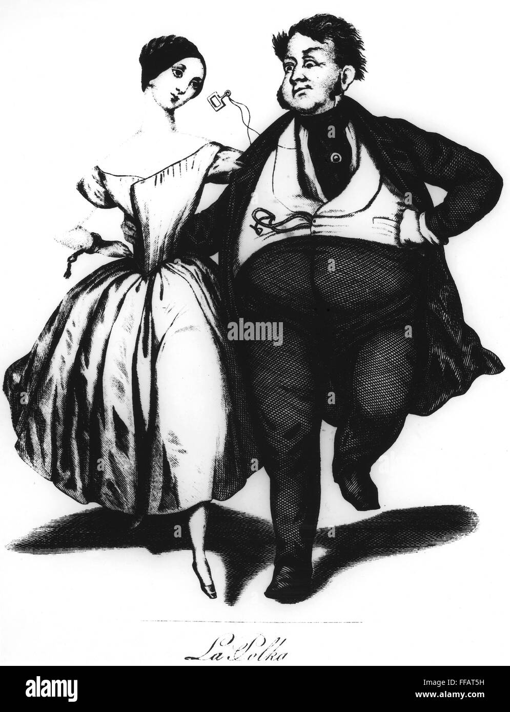 POLKA DANCERS, 1844. /nA couple dancing the polka. Line engraving, 1844 ...