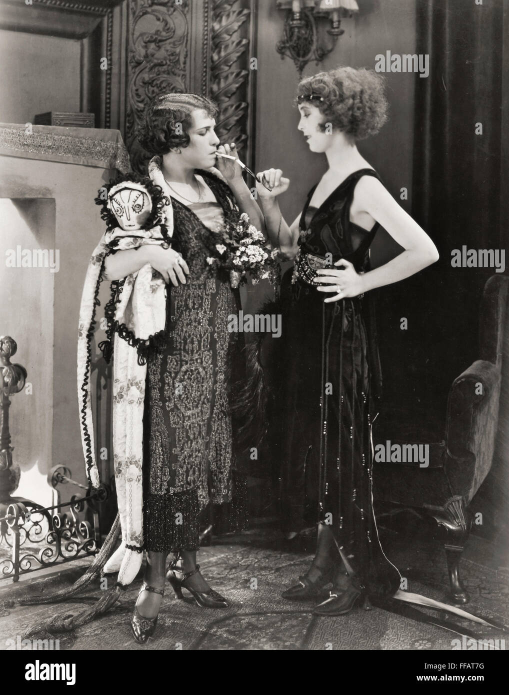 SILENT FILM STILL: SMOKING./nEvelyn Brent in 'Interference,' 1928 Stock Photo - Alamy