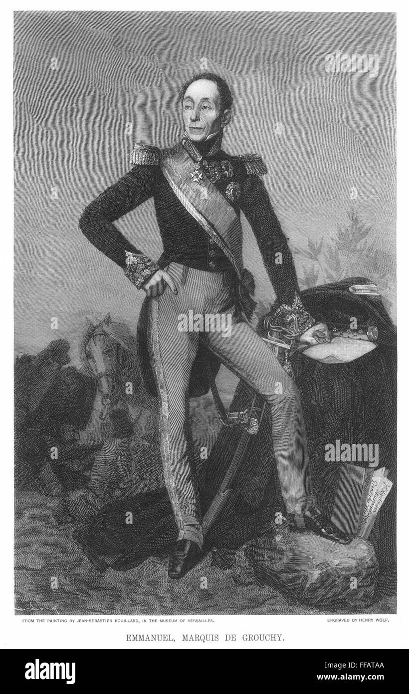 EMMANUEL de GROUCHY /n(1766-1847). French soldier. Wood engraving ...