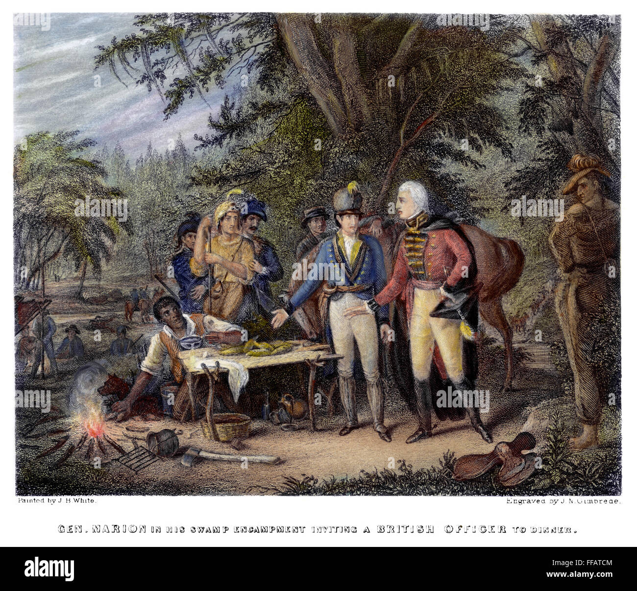 FRANCIS MARION (1732?-1795). /nAmerican Revolutionary commander. "General Marion in his swamp ...