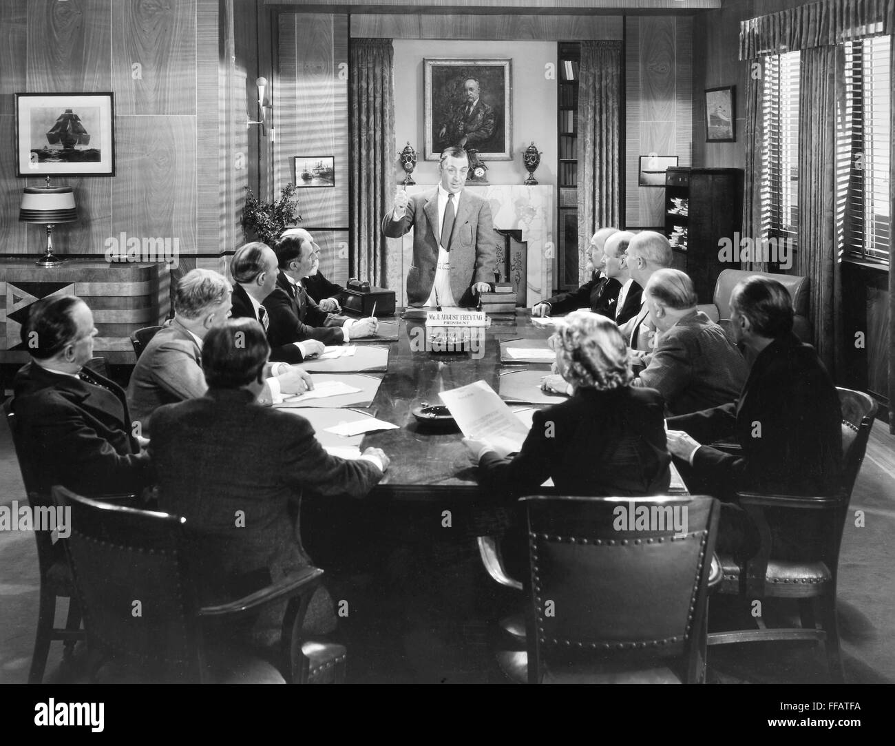 SILENT STILL: BOARD MEETING Stock Photo - Alamy