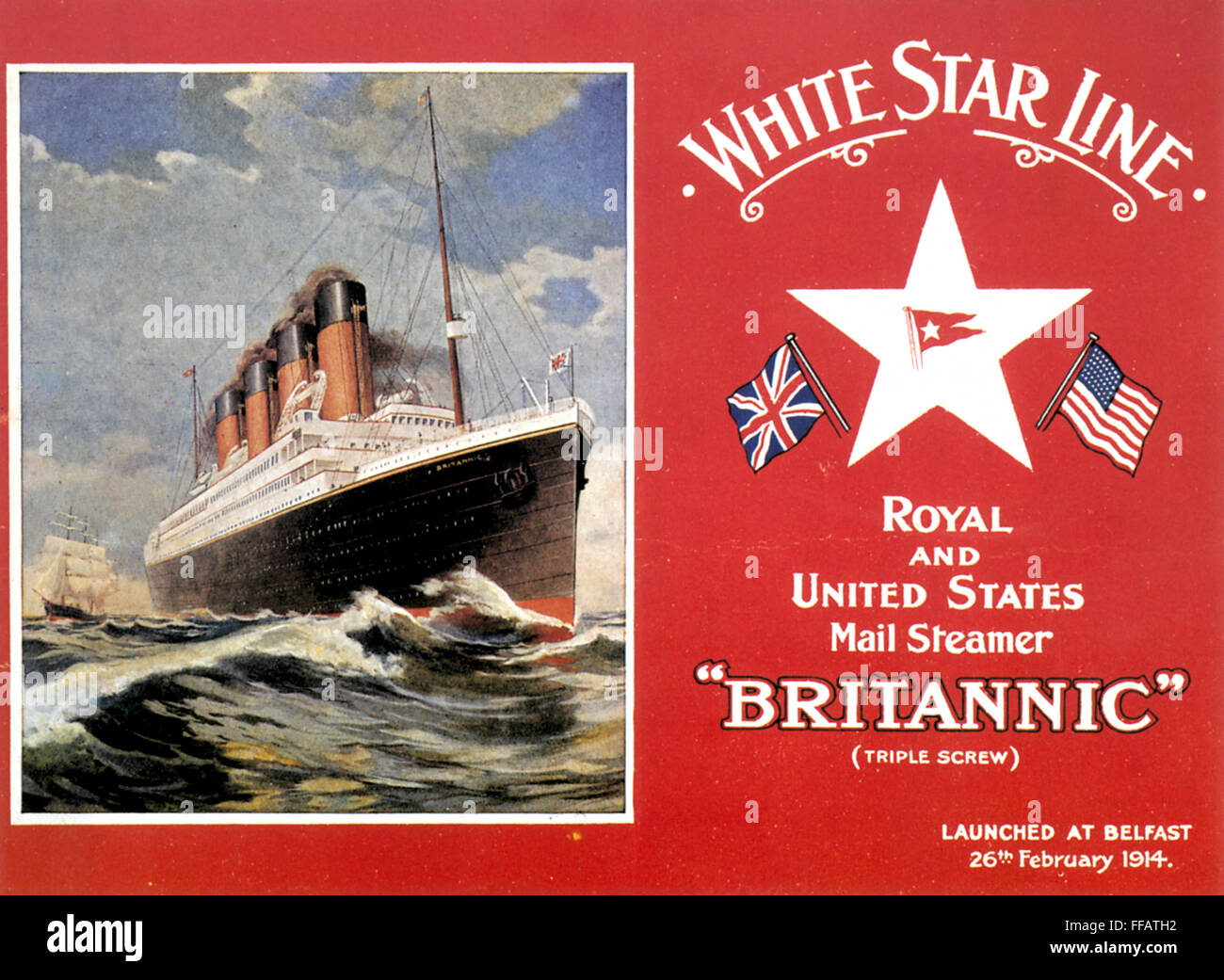 R.M.S. BRITANNIC: POSTCARD. /nThe White Star liner 'Britannic ...