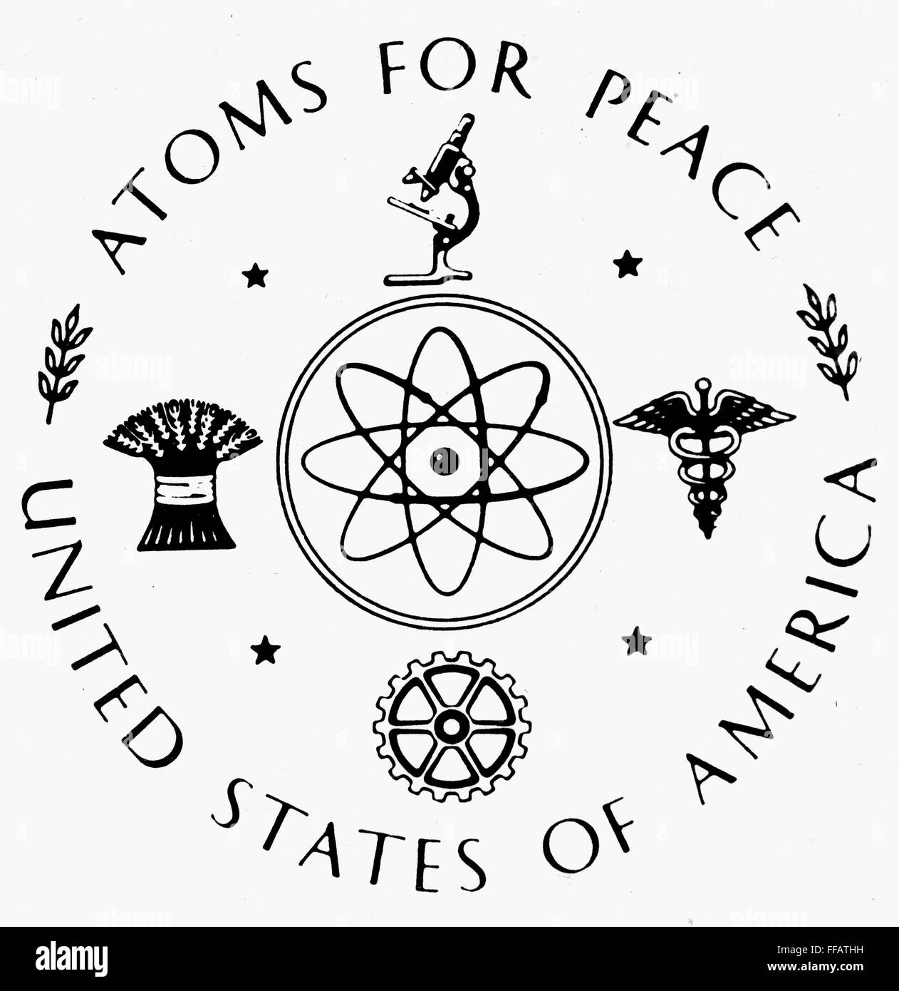 ATOMS FOR PEACE. /nSeal used by the U.S Atomic Energy Commission Stock ...