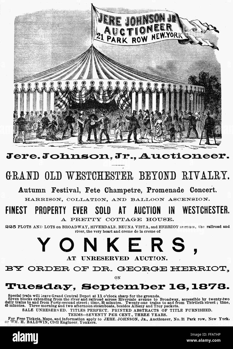 AUCTION ADVERTISEMENT. /nAn auction advertisement from a New York ...