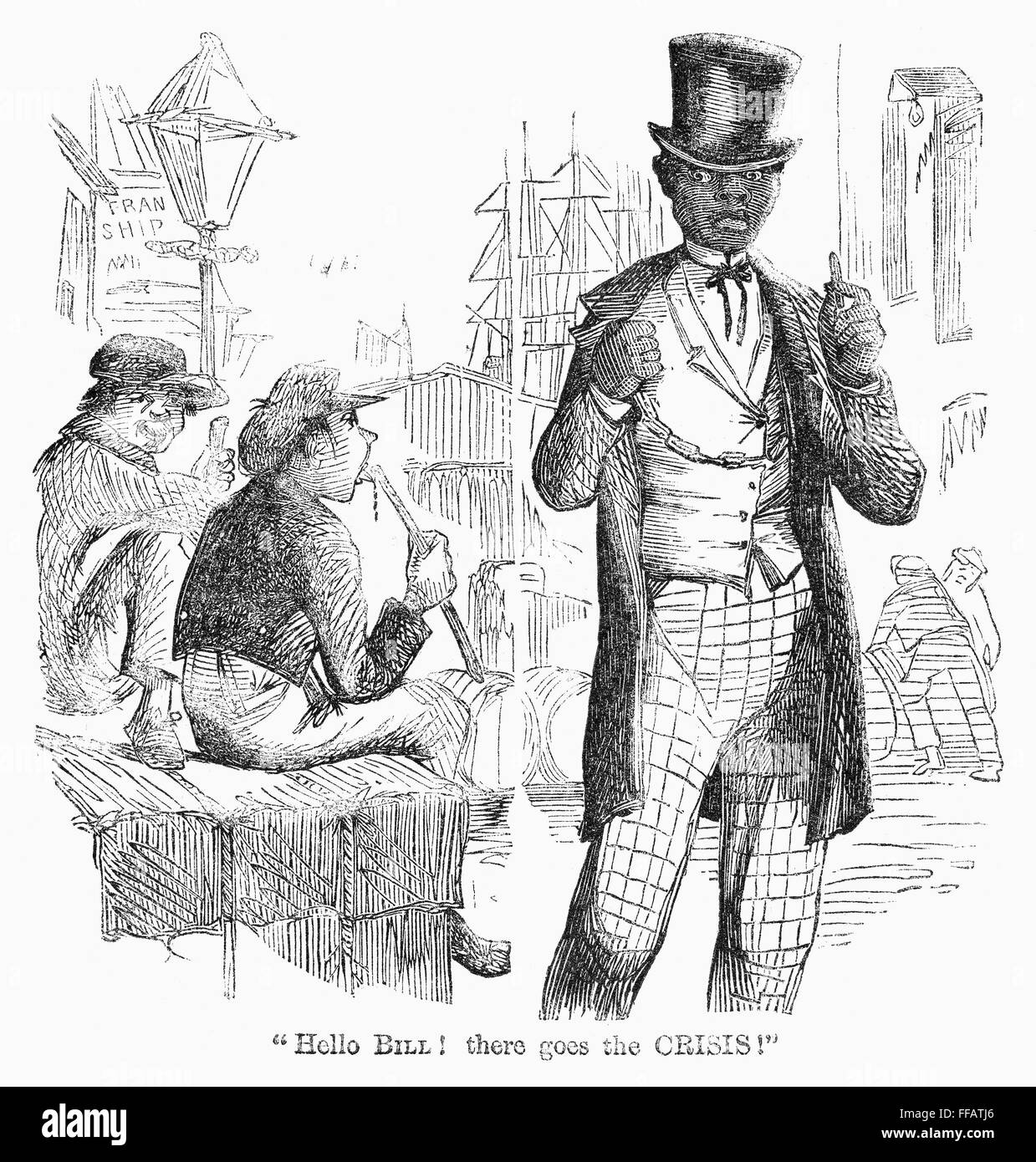 SECESSION CRISIS, 1861. /n'Hello Bill! there goes the CRISIS.' Cartoon ...