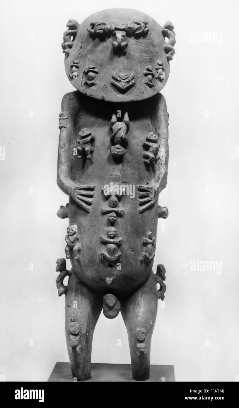 POLYNESIA: GOD TANGAROA. /nWood figure of the god Tangaroa in the act ...