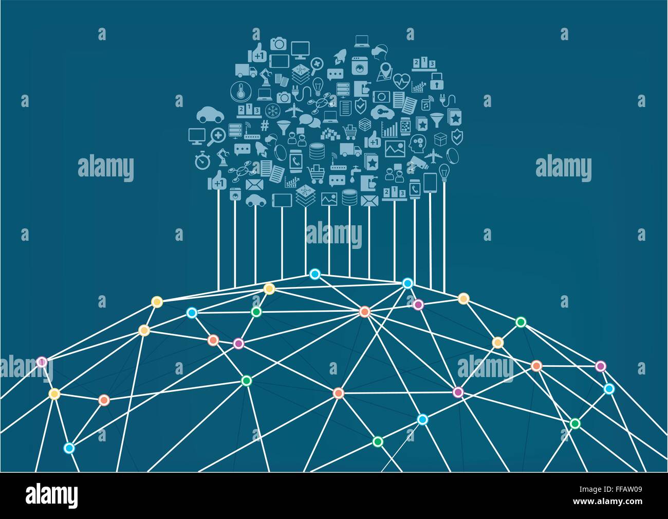 Cloud computing connected to the world wide web Stock Vector Image ...