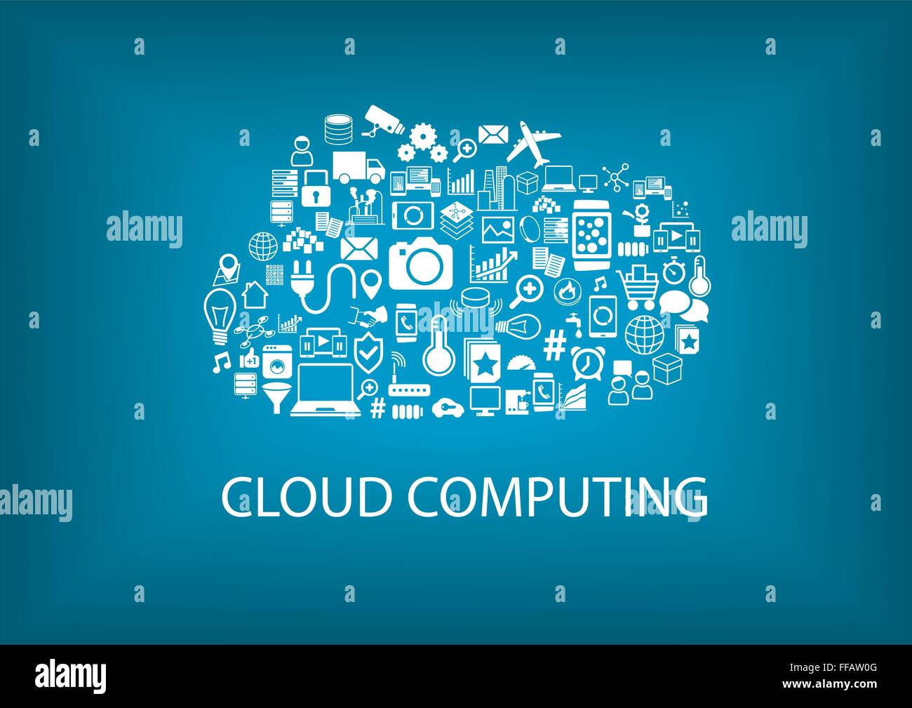 Cloud computing concept with various icons Stock Vector Image & Art - Alamy