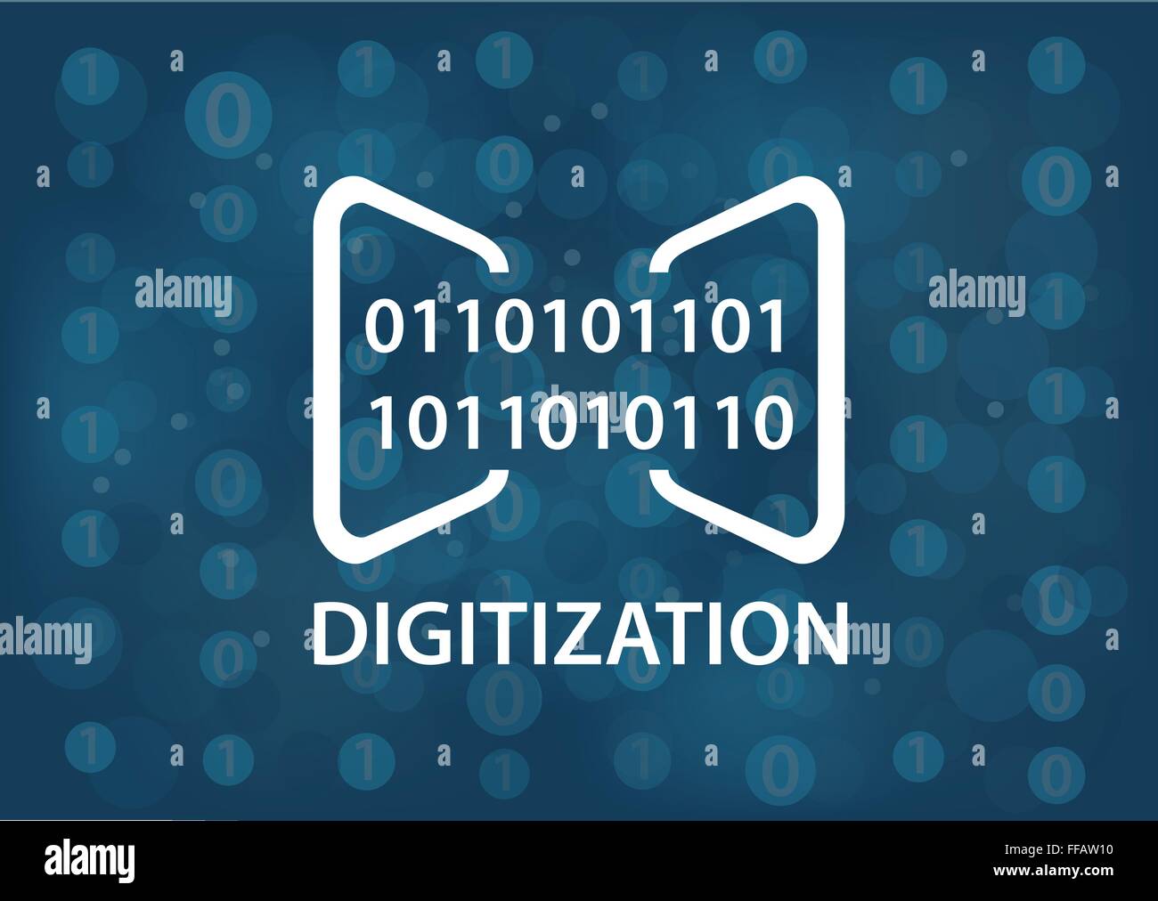 Digitization concept vector illustration. Digital background with ...