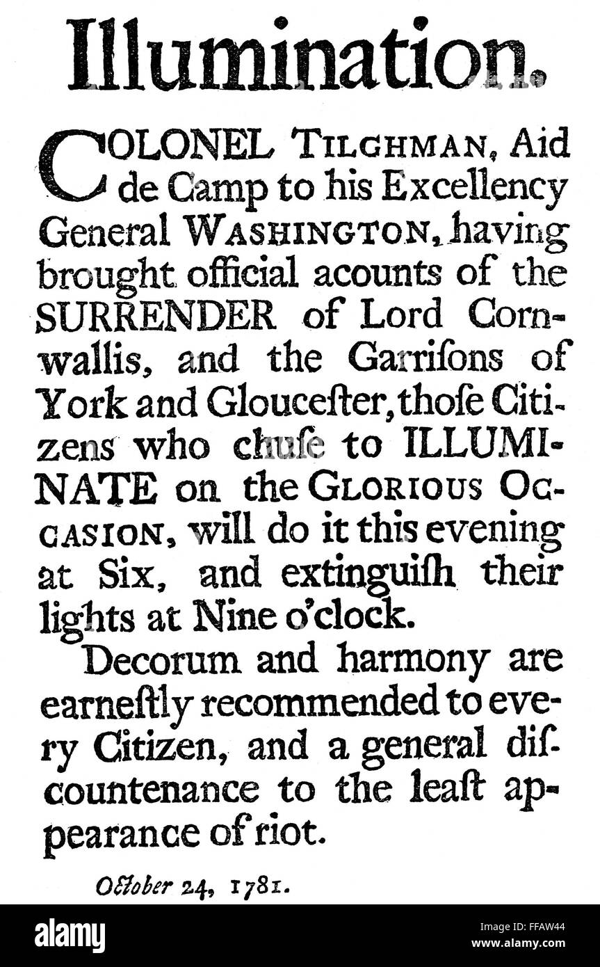 YORKTOWN: SURRENDER, 1781. /nThe British surrender at Yorktown on 19 ...