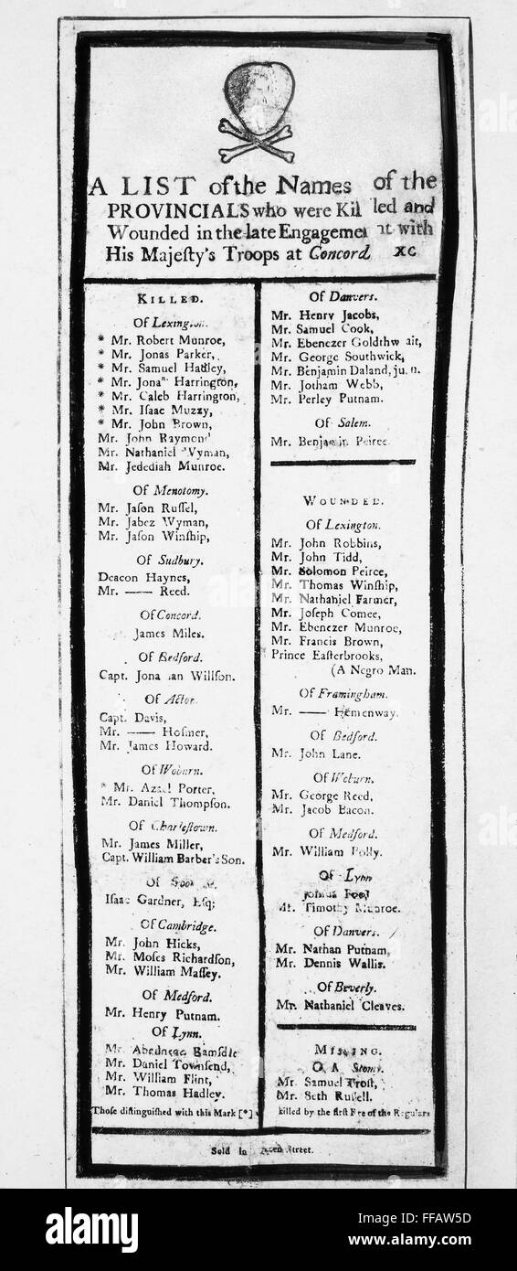 REVOLUTIONARY WAR POSTER. /nHandbill, published in Boston ...