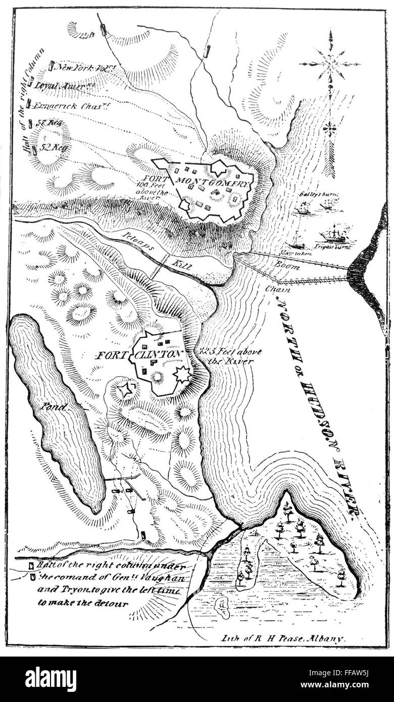 REVOLUTIONARY WAR PLAN. /nPlan of the British attack on Forts Clinton ...